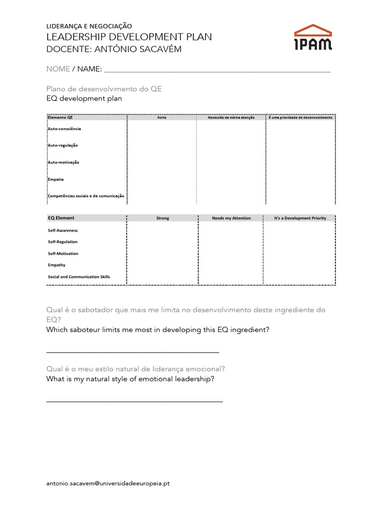 Leadership Development Plan | PDF | Carreira e Crescimento