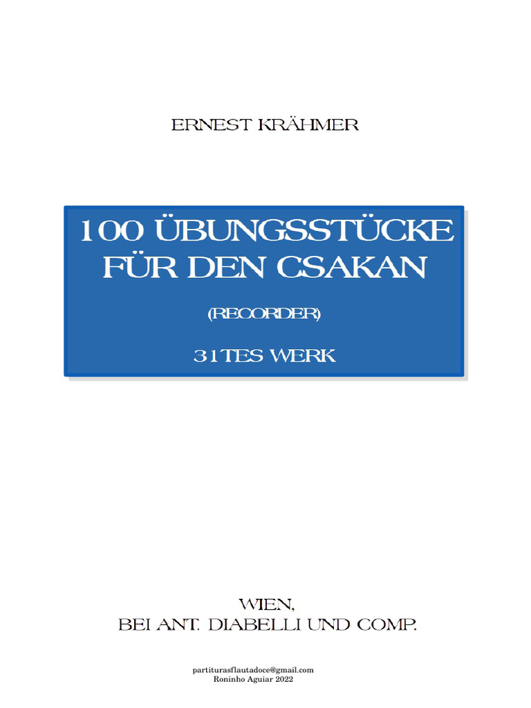 100 Uebungsstuecke Fuer Den Csakan | PDF | Notation | Poetics