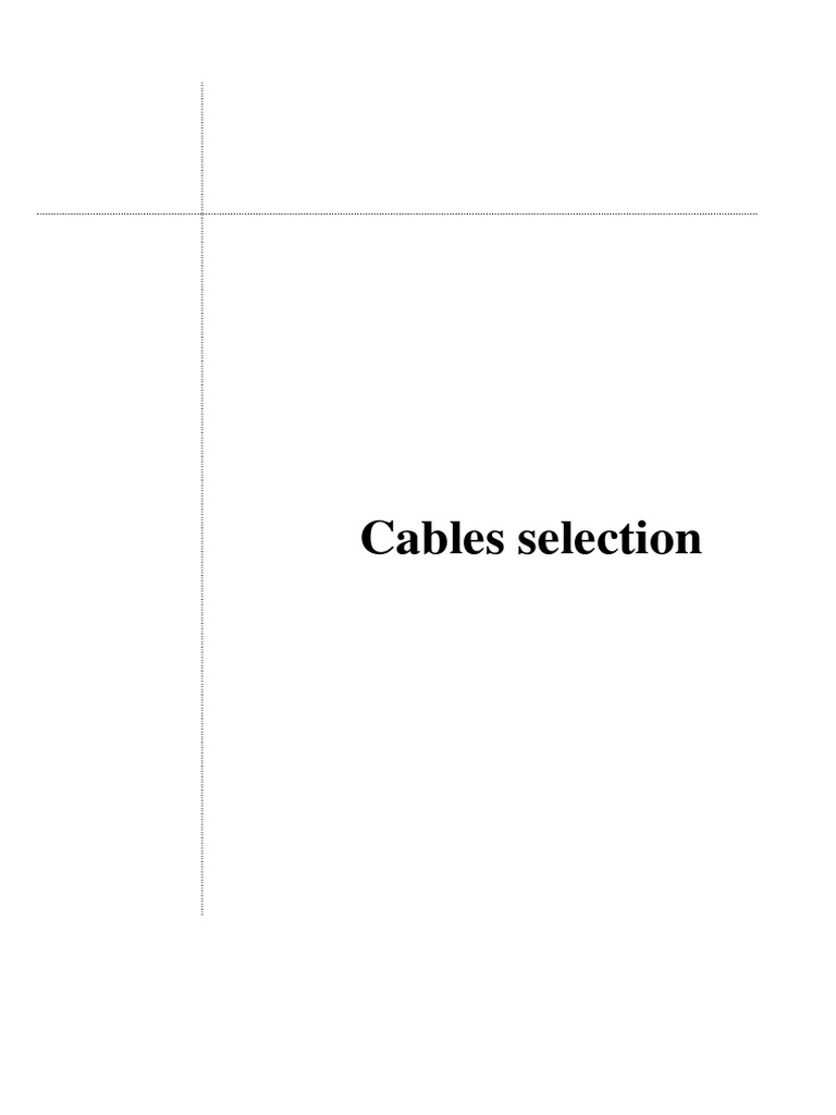 Cables Selection | PDF