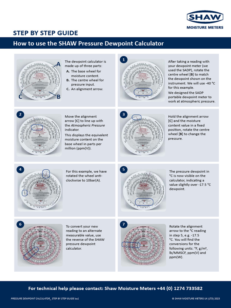 Step by Step Guide How To Use The SHAW Dewpoint Calculator | PDF ...