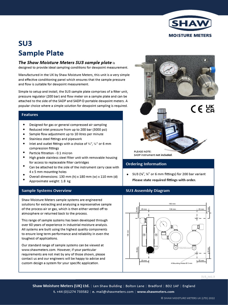 SHAW SU3 Sample System Specification Sheet Issue 1.3 | PDF | Filtration ...