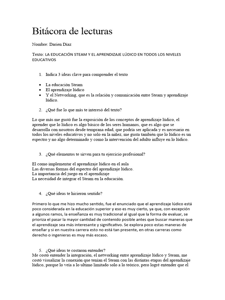 Bitácora de lecturas plantilla (1) | PDF