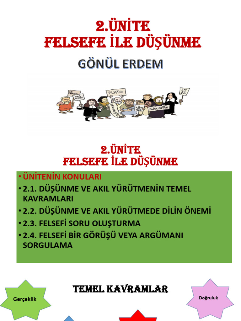 10.sinif Felsefe 2.unite Felsefe Ile Dusunme Konu Anlatimi 1 1 | PDF