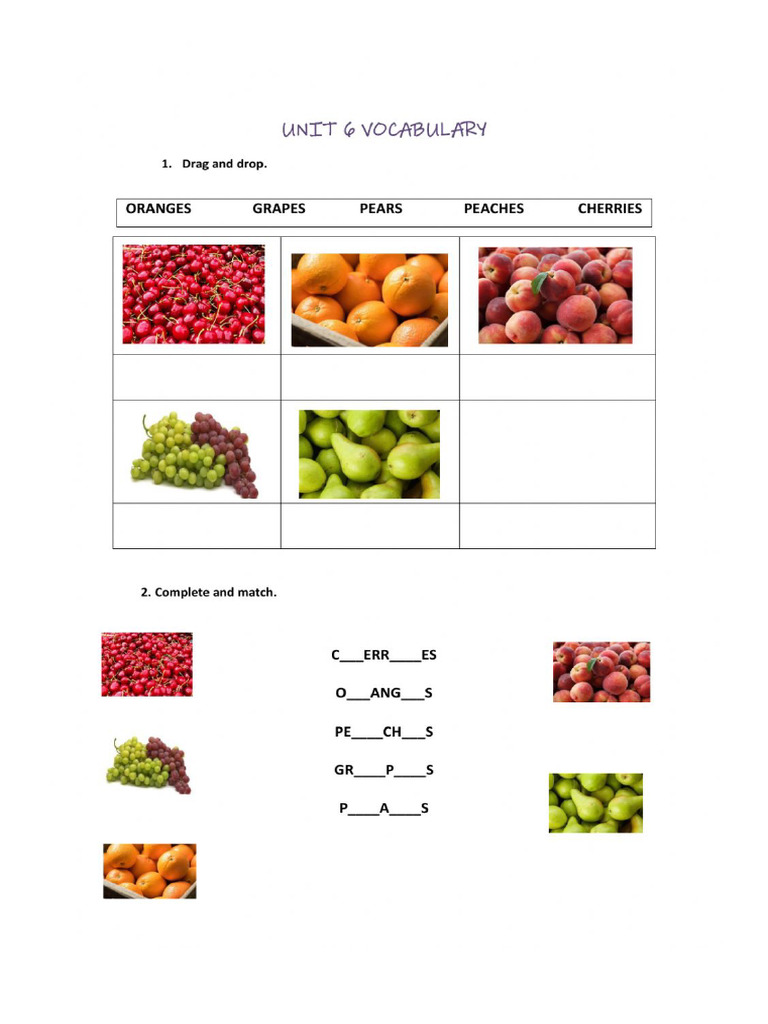 food vocabulary | PDF