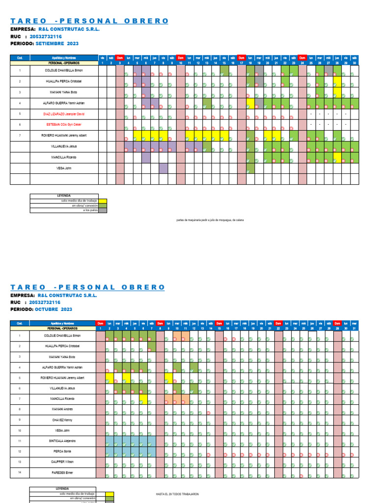 Tareo Personal-Set | PDF