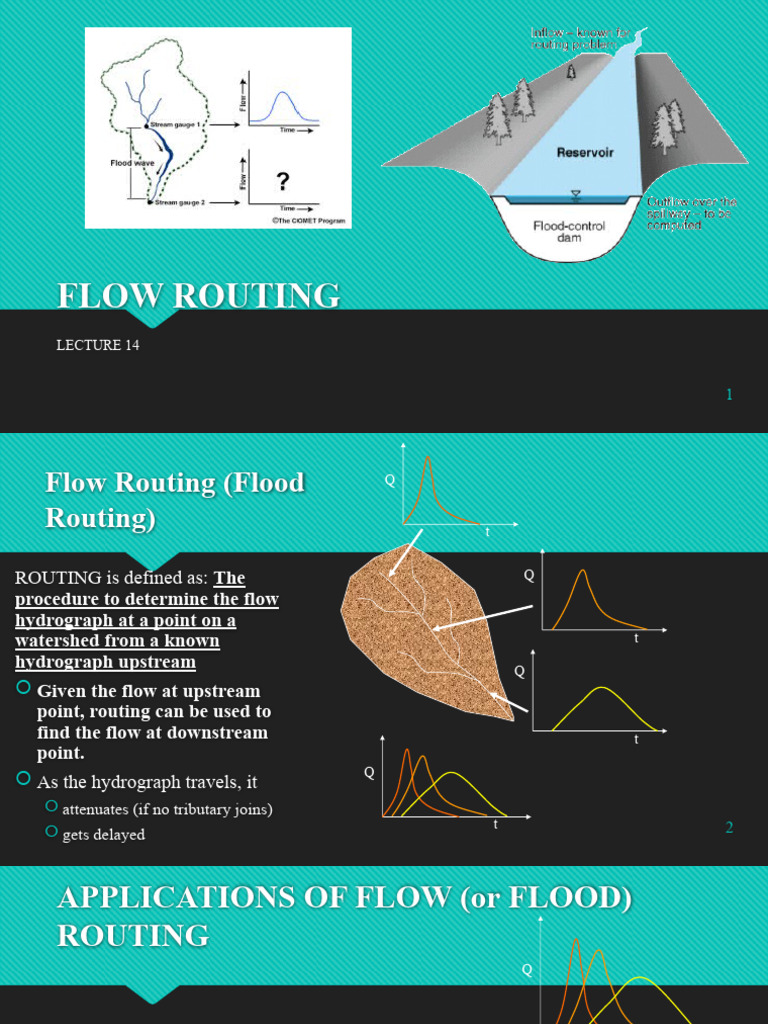 Lecture 14 - Flow Routing | PDF | Discharge (Hydrology) | Earth Sciences