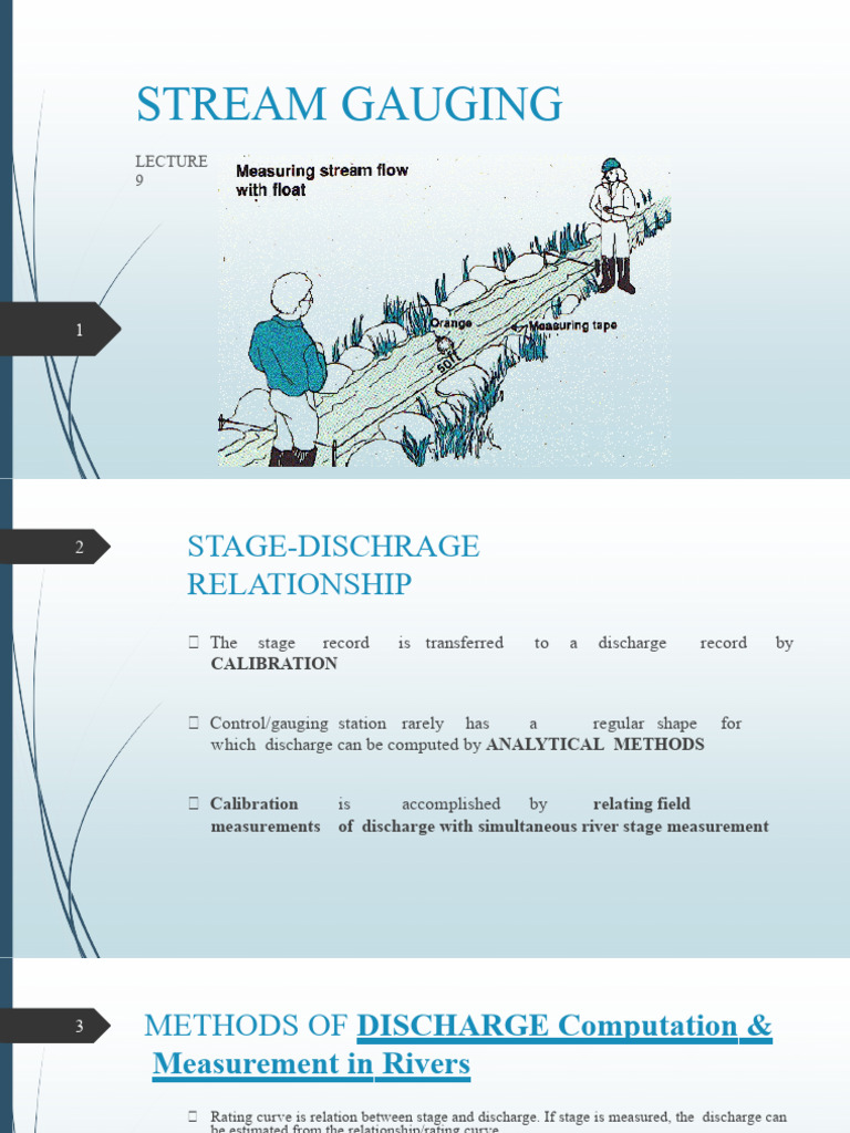 Lecture 11 - Stream Gauging - Part 2 | PDF | Discharge (Hydrology) | Physical Sciences