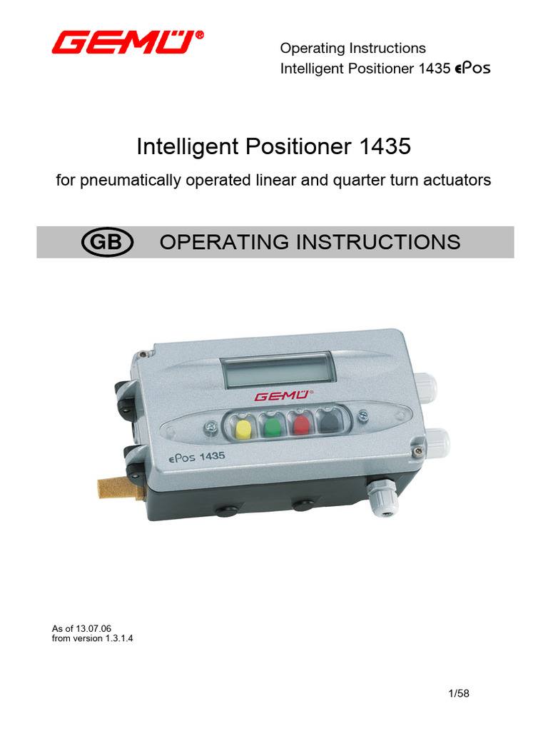 Gemu 1435 Epos Manual | PDF | Actuator | Parameter (Computer Programming)