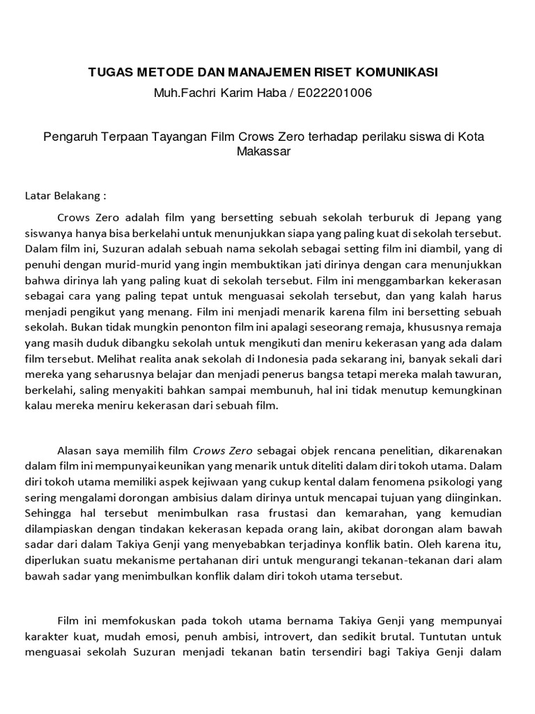 Tugas Metode Dan Manajemen Riset Komunikasi Boskuuu | PDF