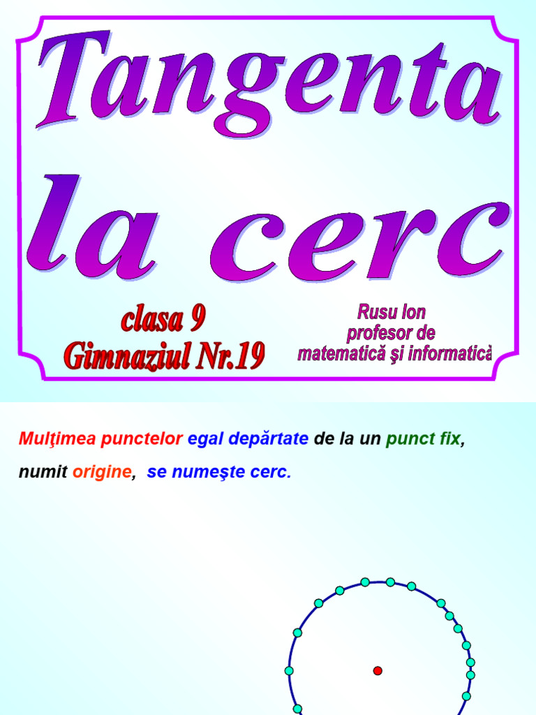 Tangenta La Cerc | PDF