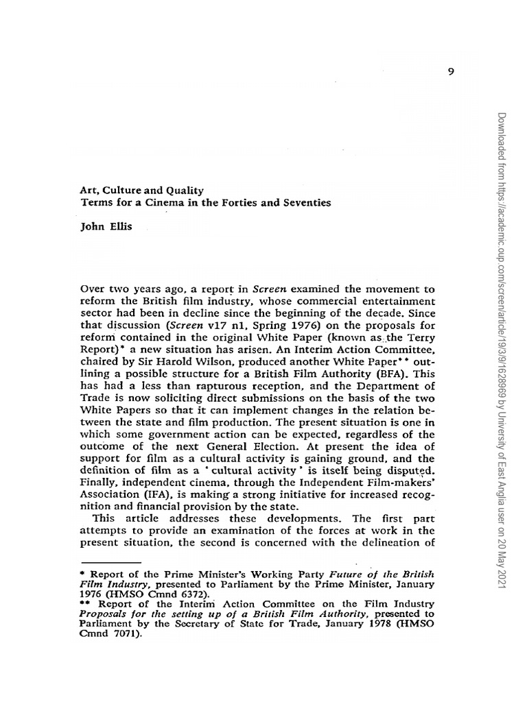 Art, Culture and Quality - John Ellis | PDF