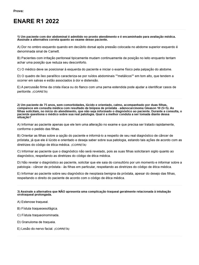 Prova Enare r1 2022 | PDF