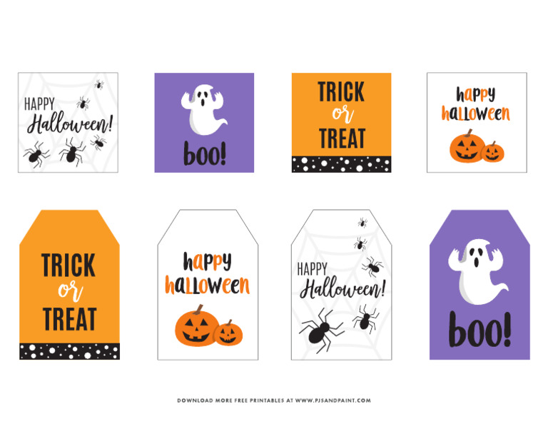 Free Printable Halloween Tags PjsandPaint | PDF