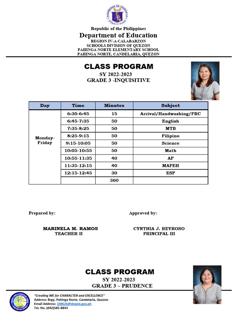 Final Class Schedule | PDF
