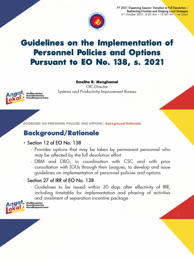 DBM Guidelines on Personnel Options | PDF | Recruitment | Federal ...