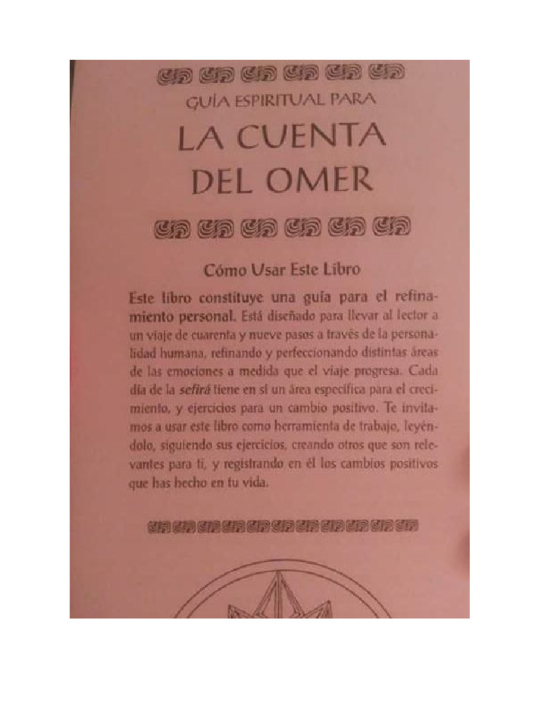Guía Espiritual para La Cuenta Del Omer | PDF