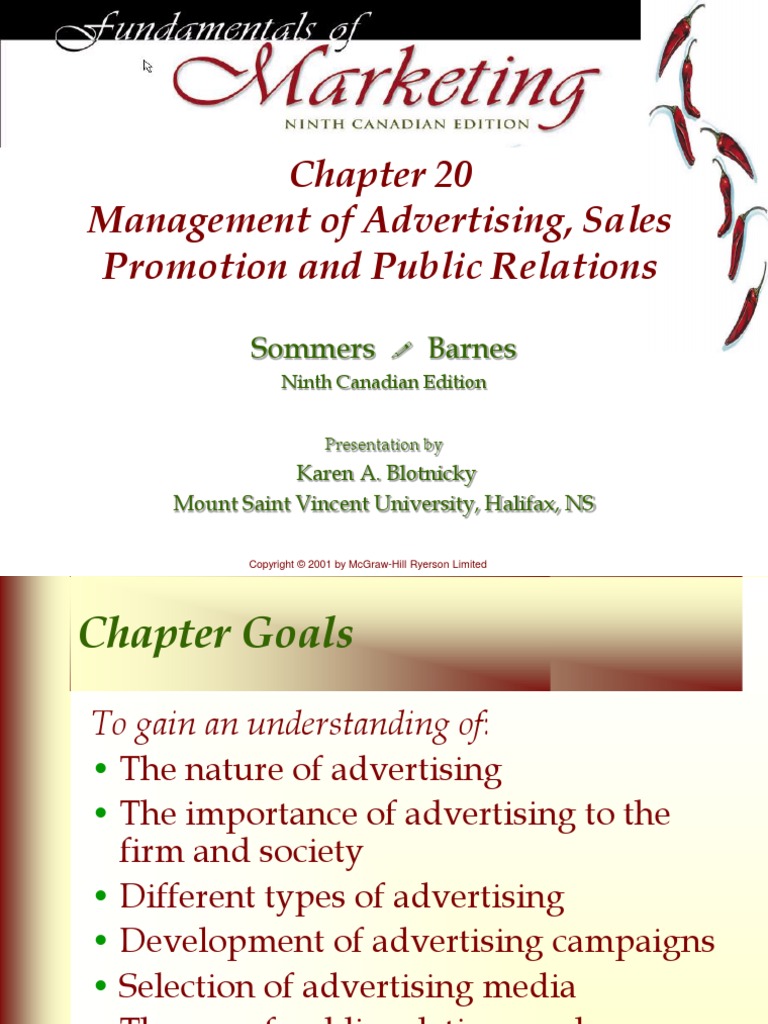 Management of Advertising, Sales Promotion and Public Relations | PDF ...