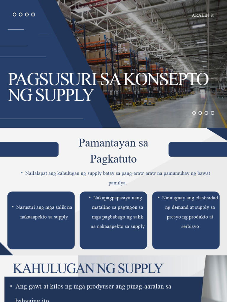 Pagsusuri Sa Konsepto Ng Supply | PDF