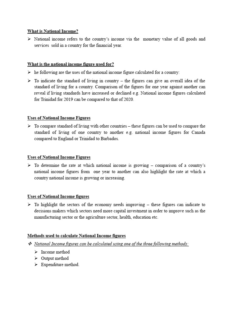 What is National Income | PDF | Measures Of National Income And Output ...