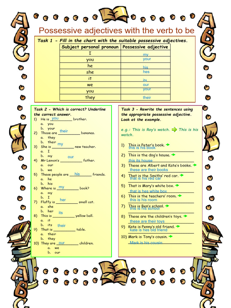 Understanding Possessive Adjectives | PDF | Language Mechanics ...