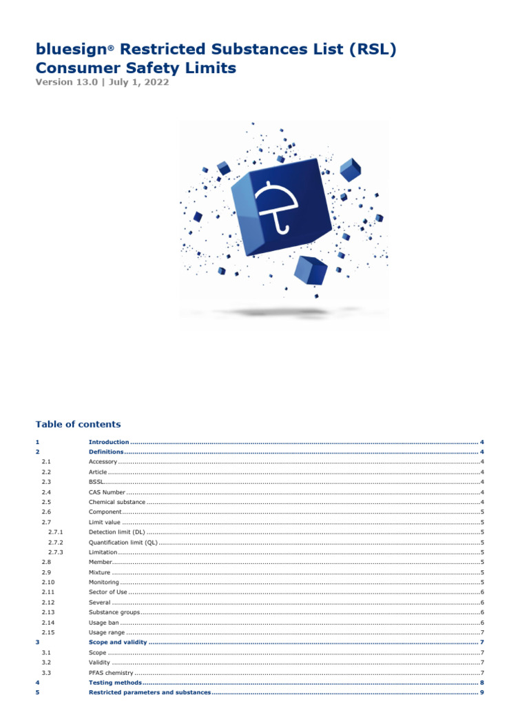 Bluesign-Rsl v13.0 | PDF