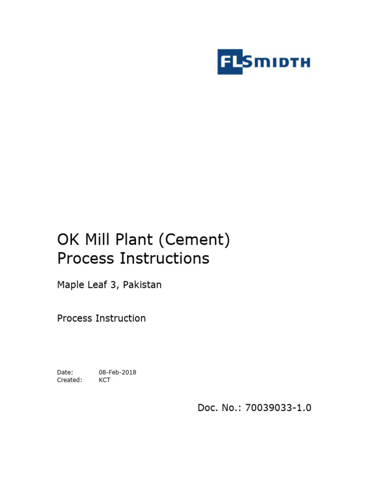 OK Mill Cement Process Guide | PDF | Mill (Grinding) | Cement