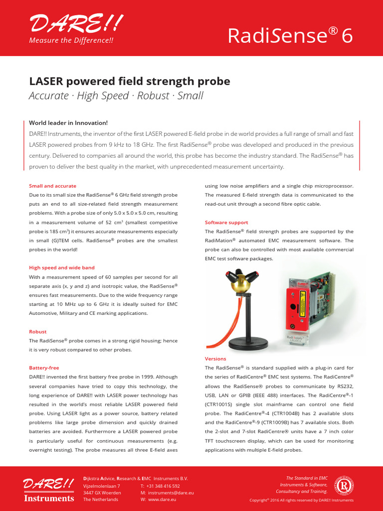 HRPDF Leaflet RadiSense6 Nov2016 | PDF | Hertz | Measurement