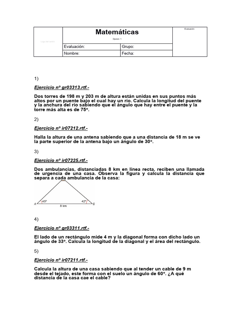 Problemas de Trigonometría Resueltos | PDF
