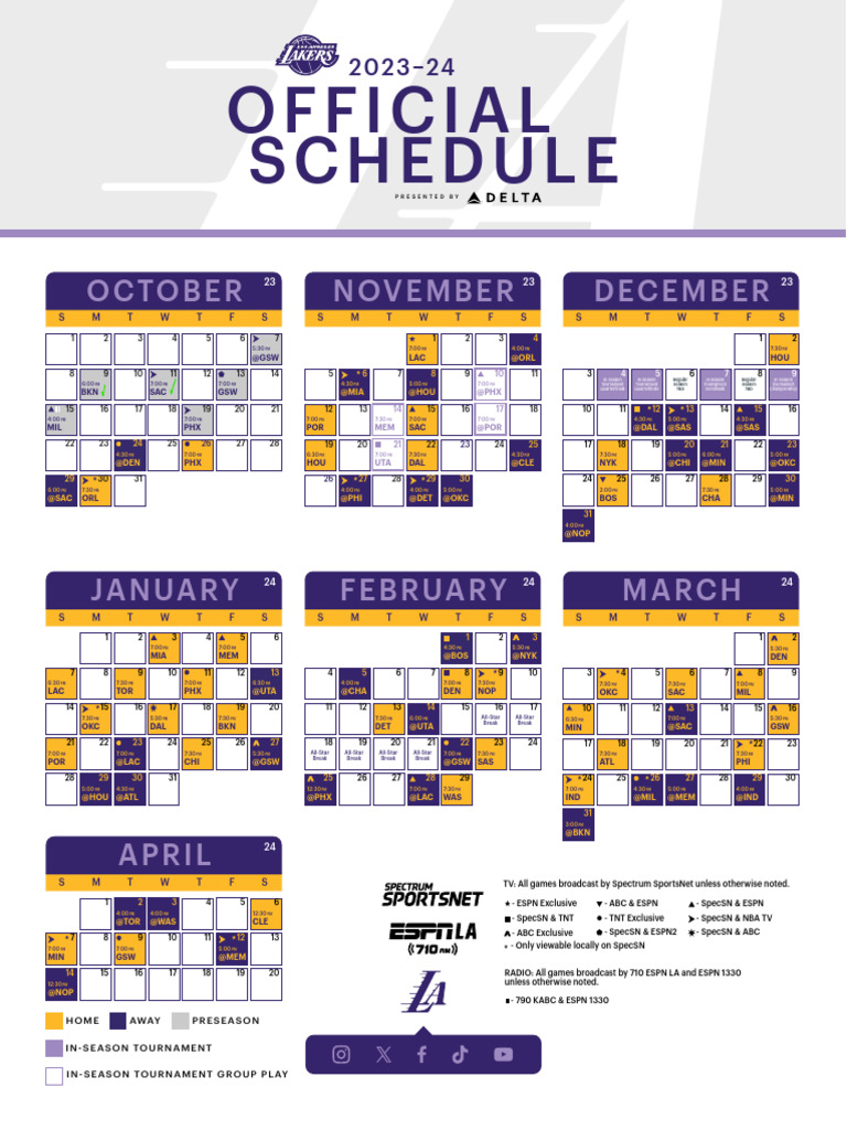 Lakers schedule 2020 store