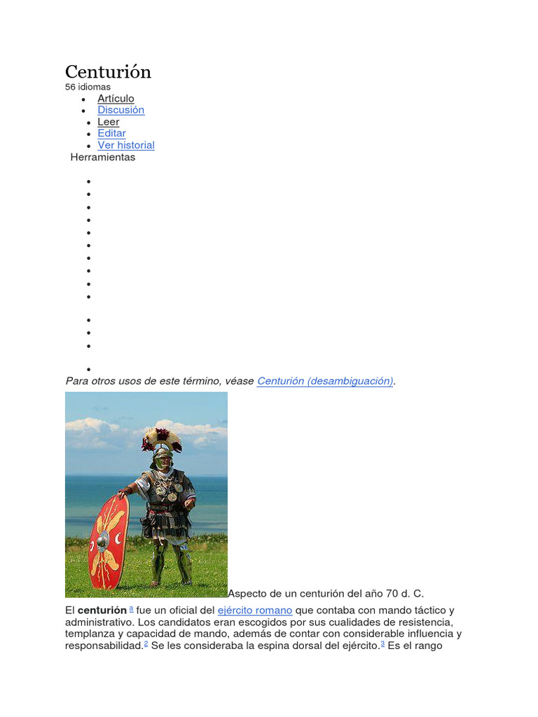 Centurión | PDF | Militares de la antigua Roma | Roma antigua