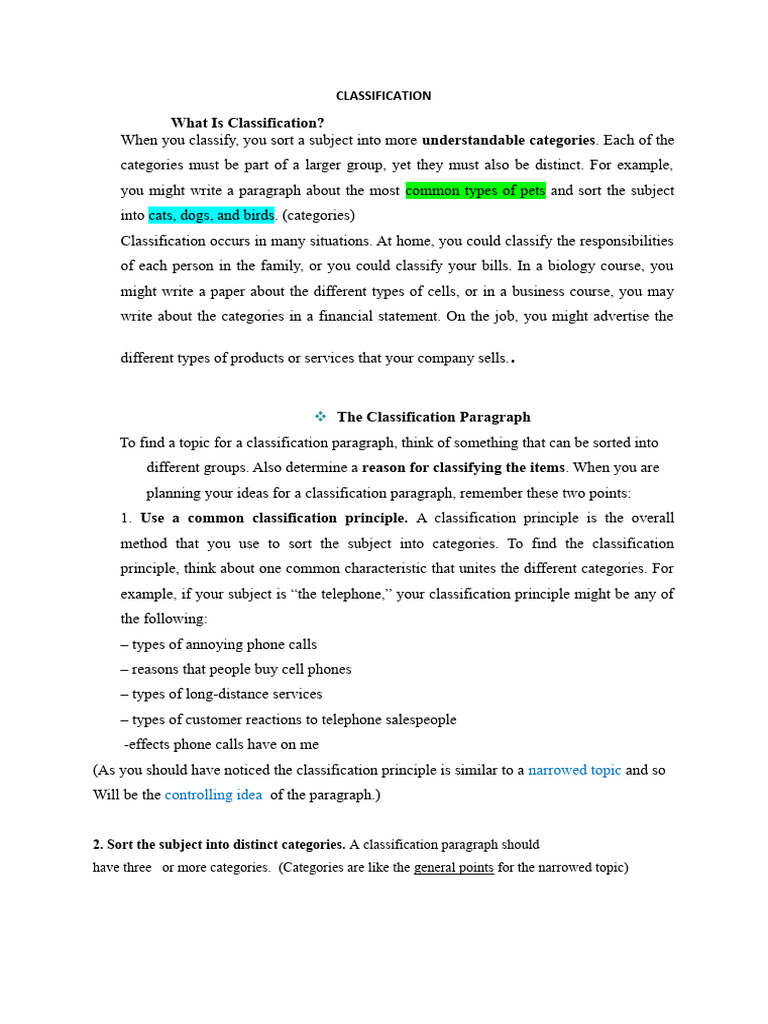Classification Notes | PDF