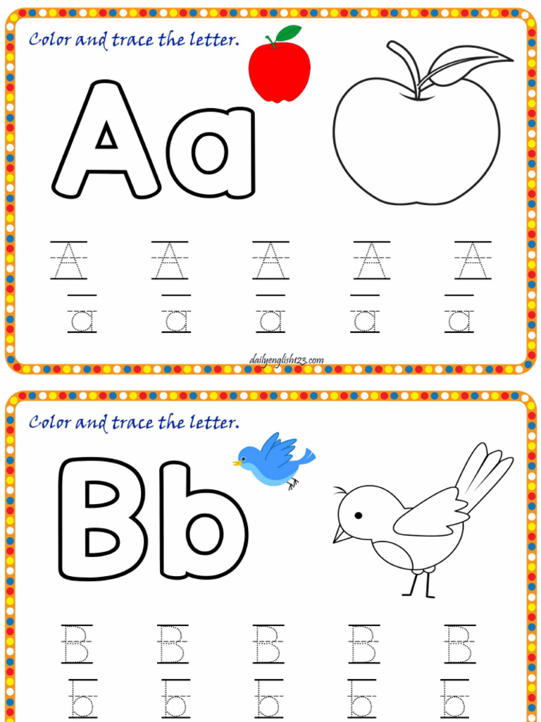 Trace and Color 26 Alphabet Letters. - Compressed 1last | PDF