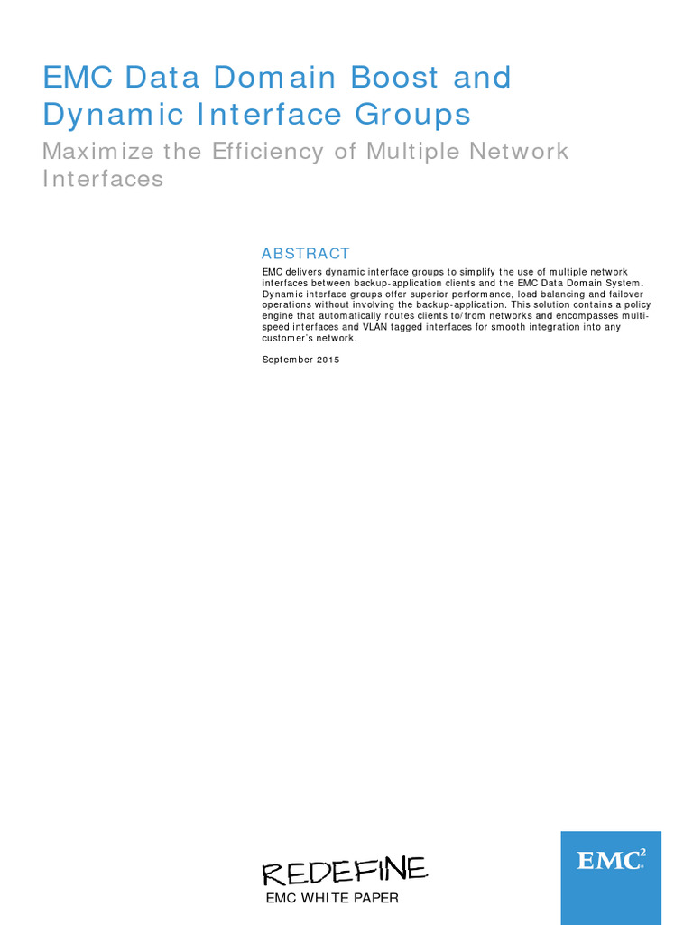 EMC Data Domain Boost and Dynamic Interface Groups | PDF | Computer Network | Ip Address