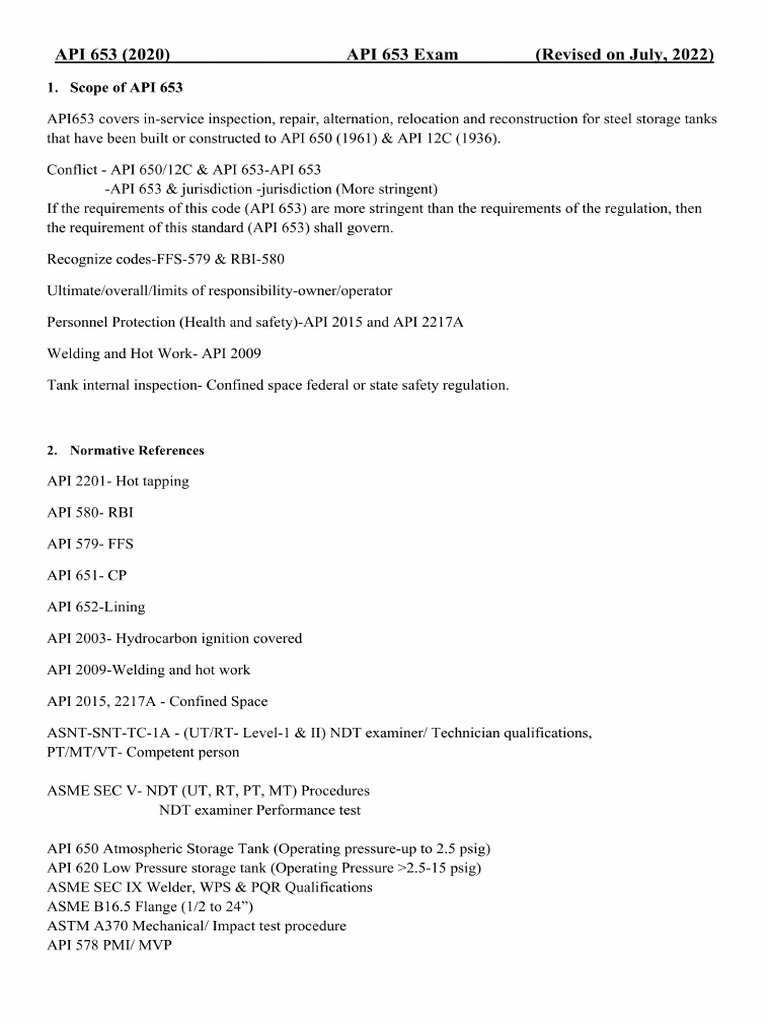 API 653 (Handouts) | PDF