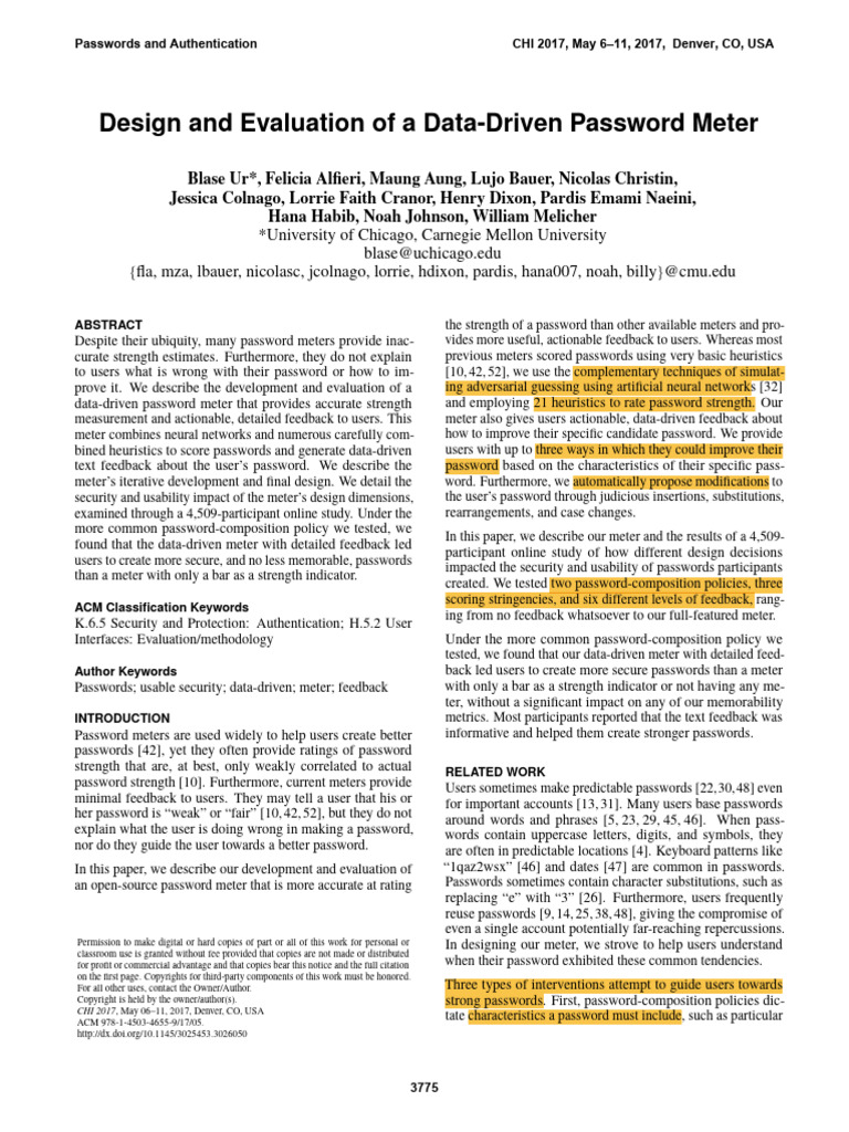Ur password meter | PDF | Password | Usability