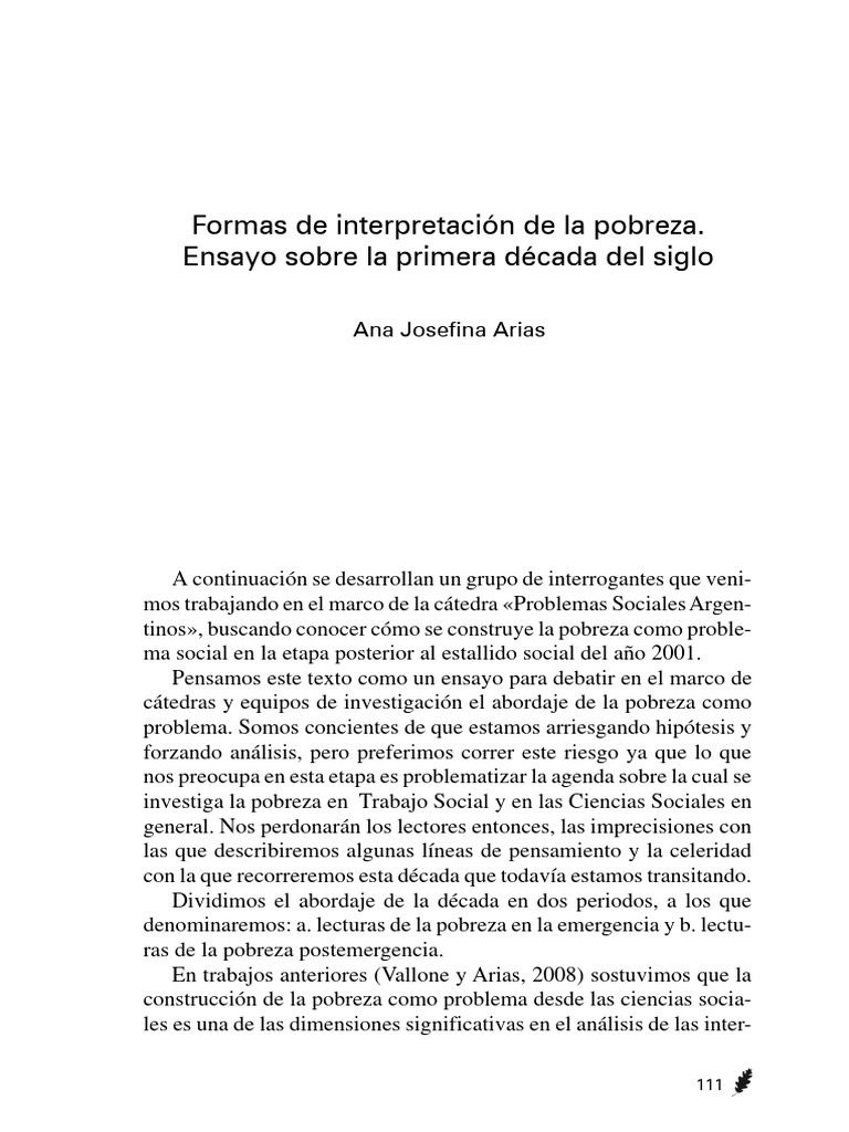 Formas de Interpretación de La Pobreza | PDF | Pobreza | Pobreza e indigencia