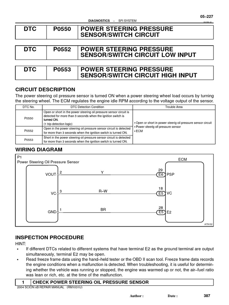 Power Steering Pressure Sensor Diagnostics | PDF | Mechanical ...
