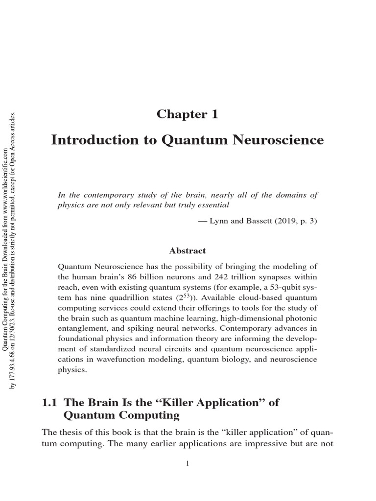 2022 Introduction To Quantum Neuroscience Pdf