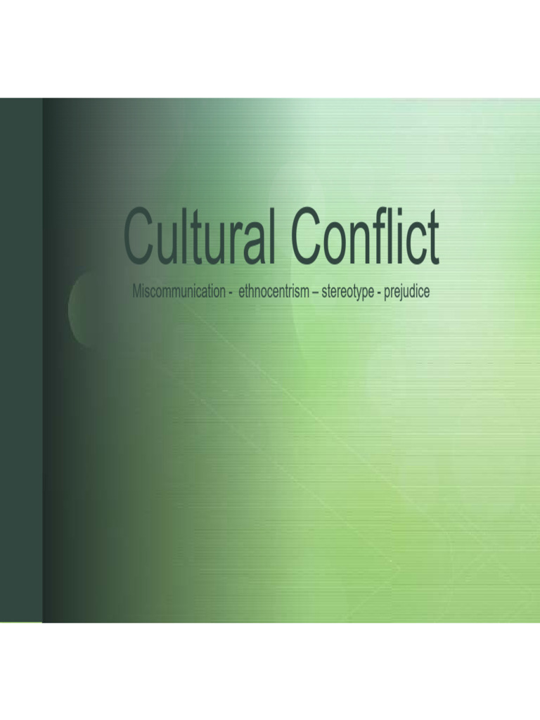 Cross Cultural Understanding 07 Cultural Conflict | PDF | Nonverbal ...