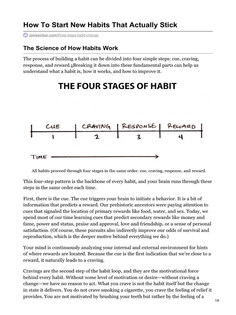 How To Start New Habits That Actually Stick | PDF | Habits | Reward System