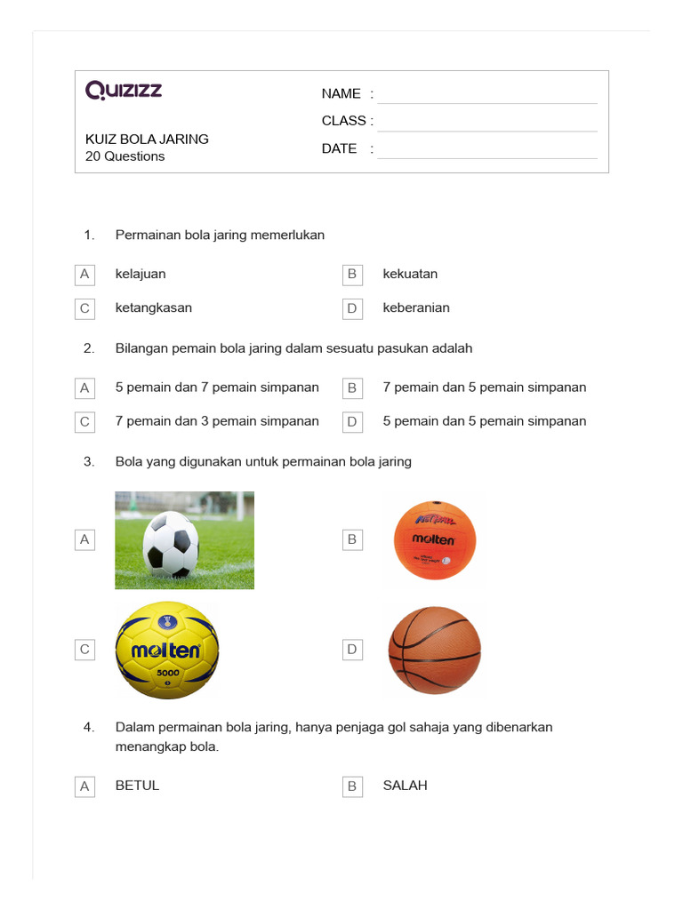 Kuiz Bola Jaring | PDF
