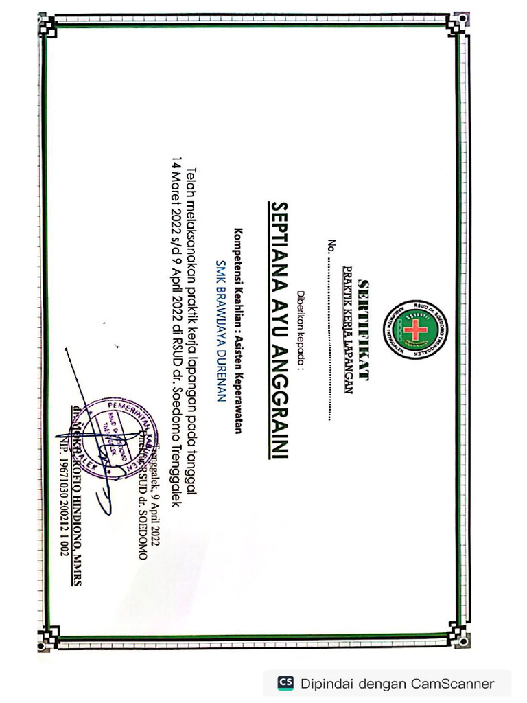 Septiana Sertifikat | PDF