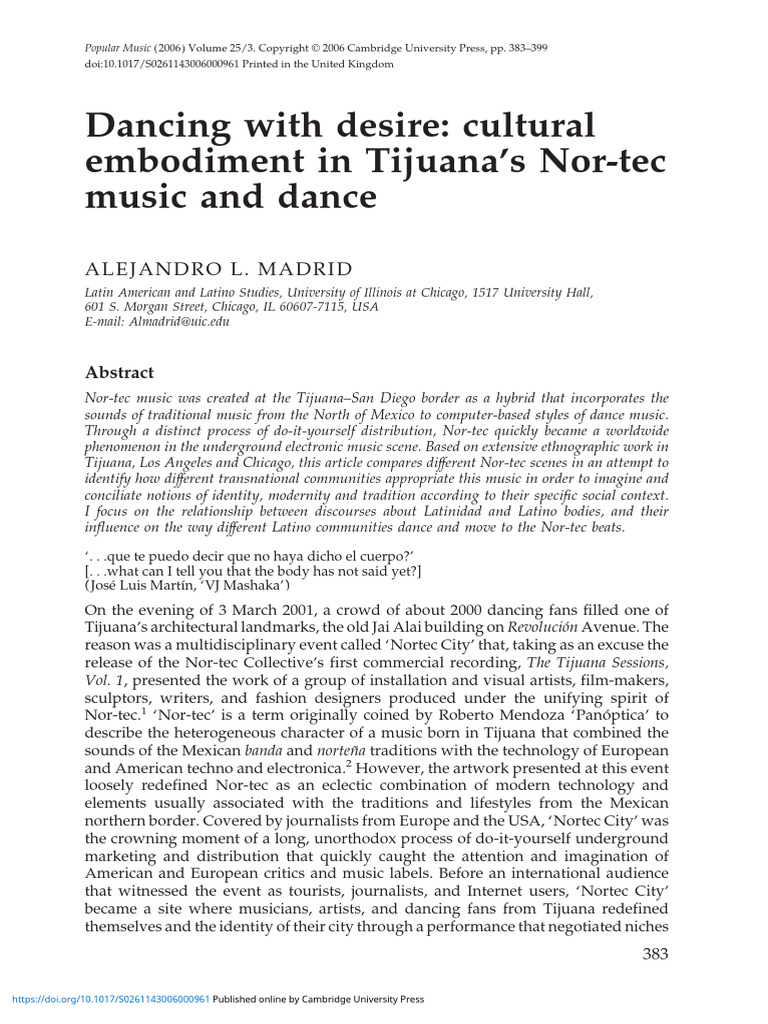 Dancing With Desire Cultural Embodiment | PDF | Dances | Hispanic And ...