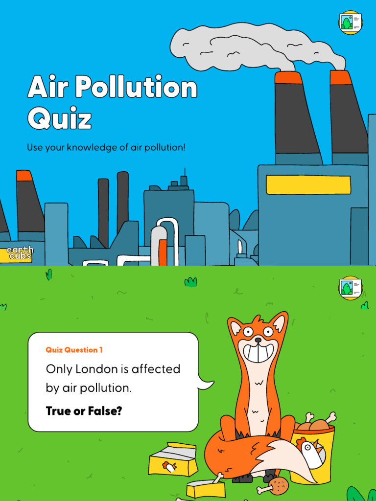Air Pollution Quiz City Activity Earth Cubs | PDF