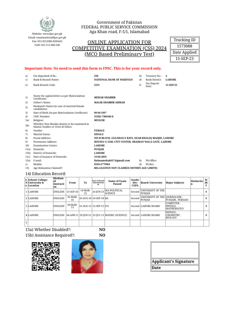 CSS MPT Apply | PDF