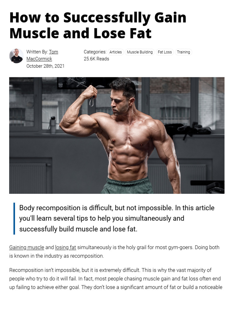 How To Successfully Gain Muscle and Lose Fat - Muscle & Strength | PDF ...