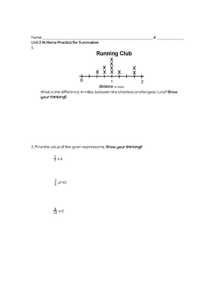 Unit 2 at Home Practice For Summative | PDF