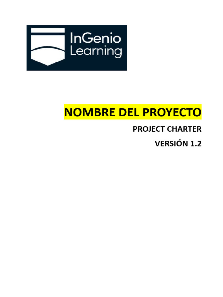 Plantilla de Project Charter | PDF | Business