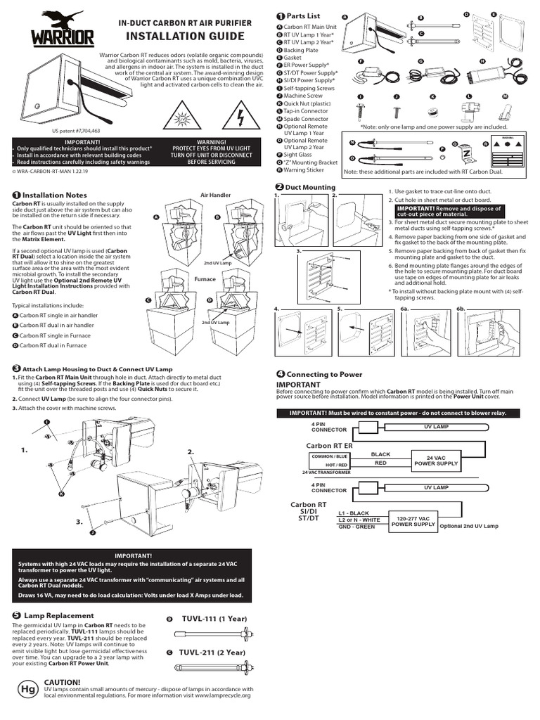 Wra Carbon RT Man | PDF | Duct (Flow) | Ultraviolet