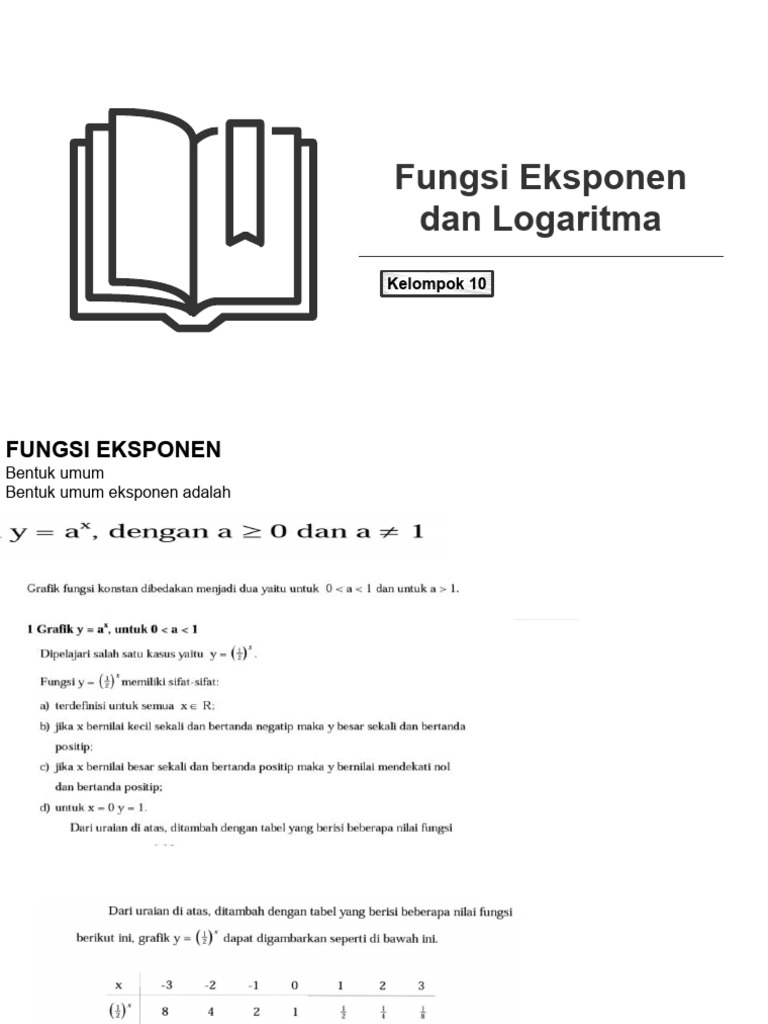 KELOMPOK10 - Fungsibeksponen Dan Logaritma | PDF | Imaging